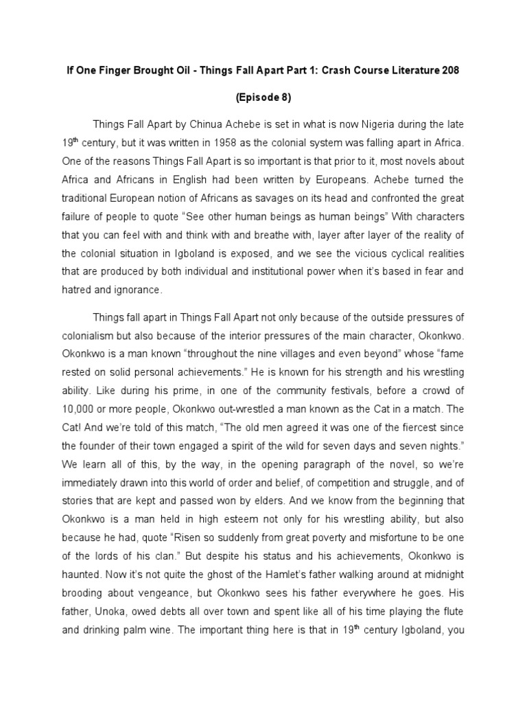 Things Fall Apart Analysis | PDF