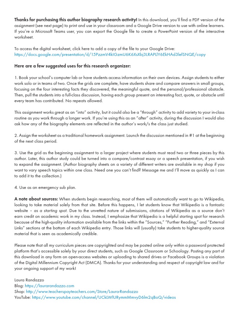 William Golding Author Study Worksheet | PDF | Wikipedia | Digital ...