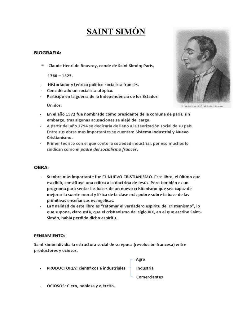 Saint Simón 1 | PDF | Política | Ciencias sociales