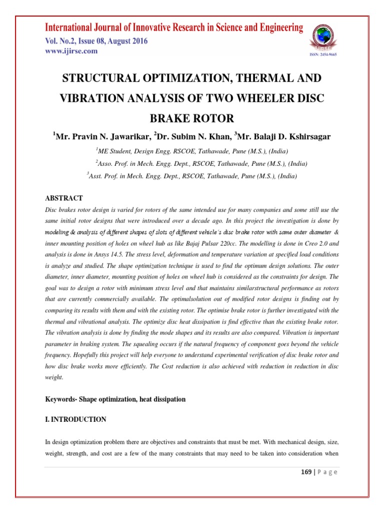 Brake Disc Optimization | PDF | Mathematical Optimization | Friction