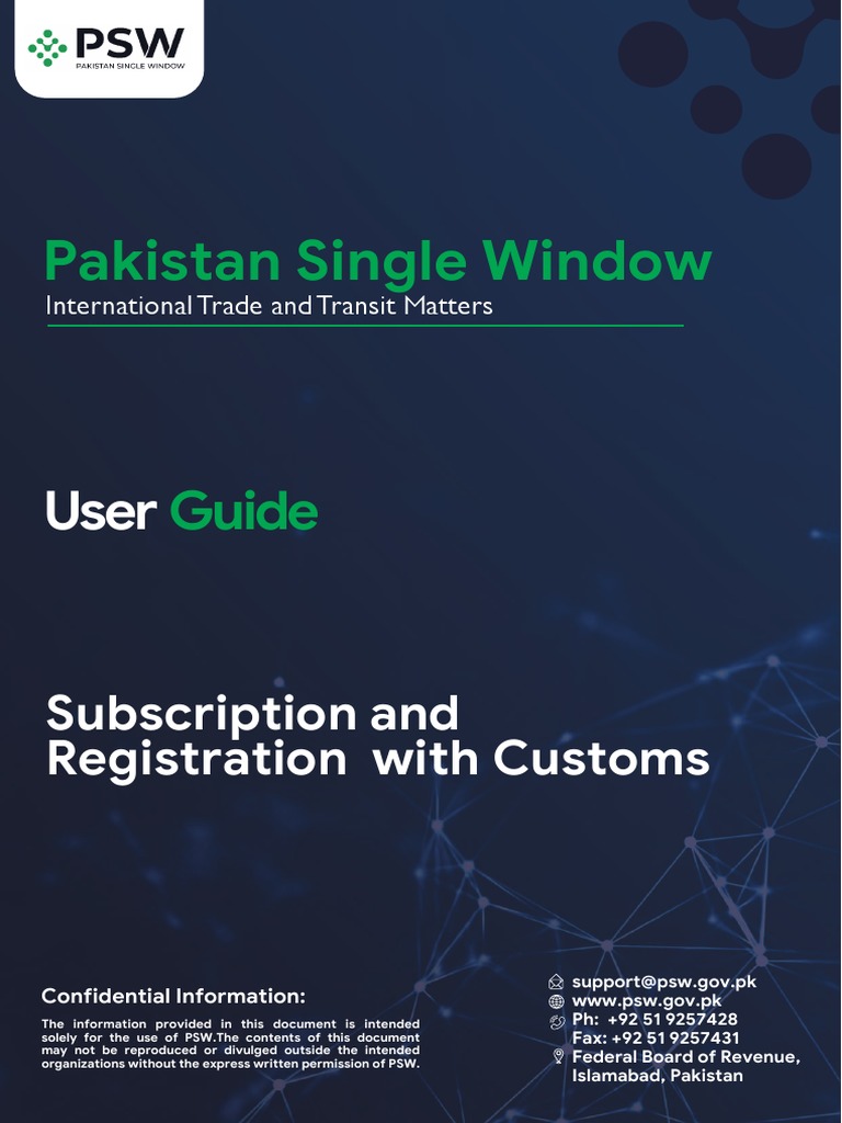 Pakistan Single Window: Guide | PDF | Password | Subscription Business ...
