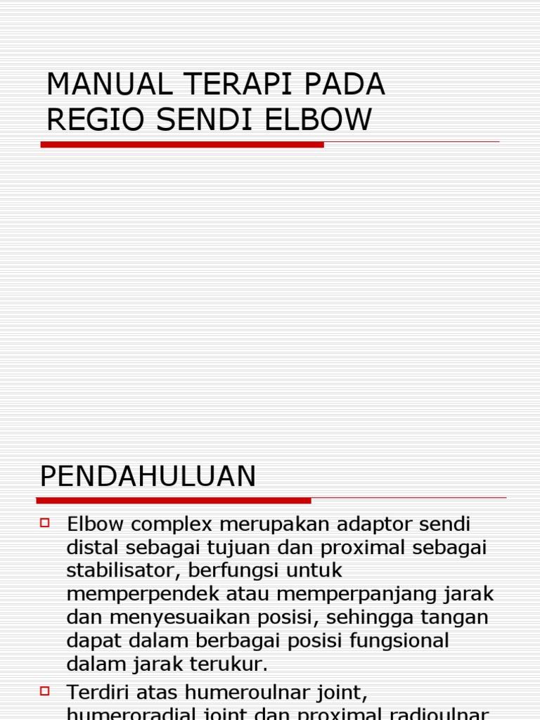Manual Terapi Pada Regio Sendi Elbow | PDF | Sains & Matematika