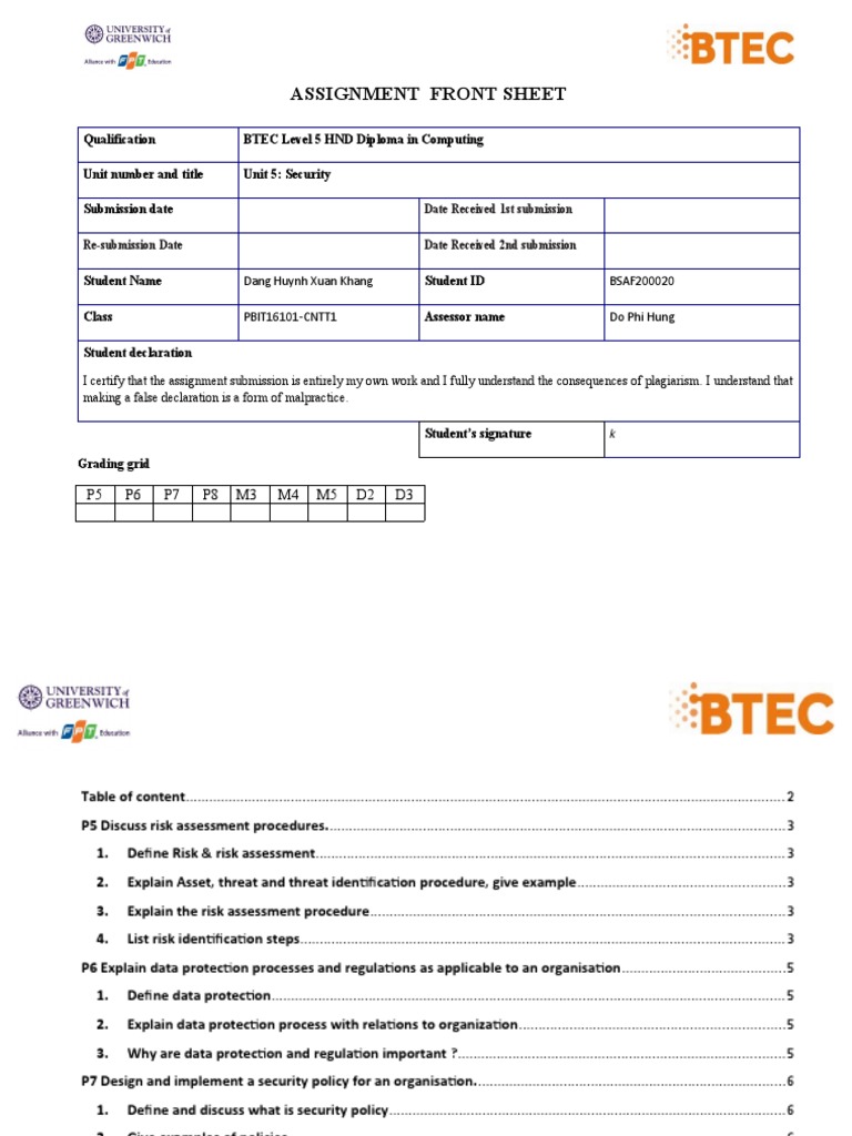 BTEC HND Computing Security Assignment | PDF | Risk | Internet Privacy