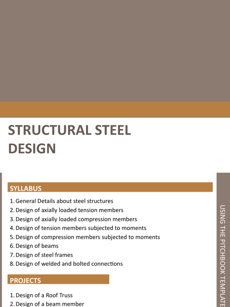 Structural Steel Design Syllabus and General Details Document | PDF ...