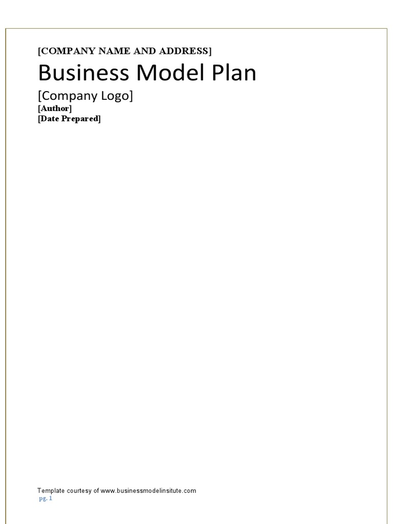 Business Model Plan: (Company Logo) | PDF | Competitive Advantage ...