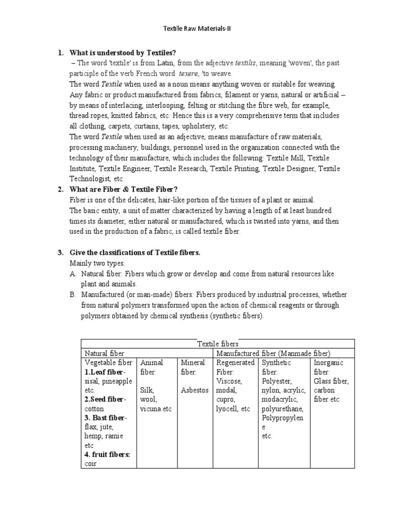 Understanding Textile Raw Materials | PDF | Textiles | Yarn