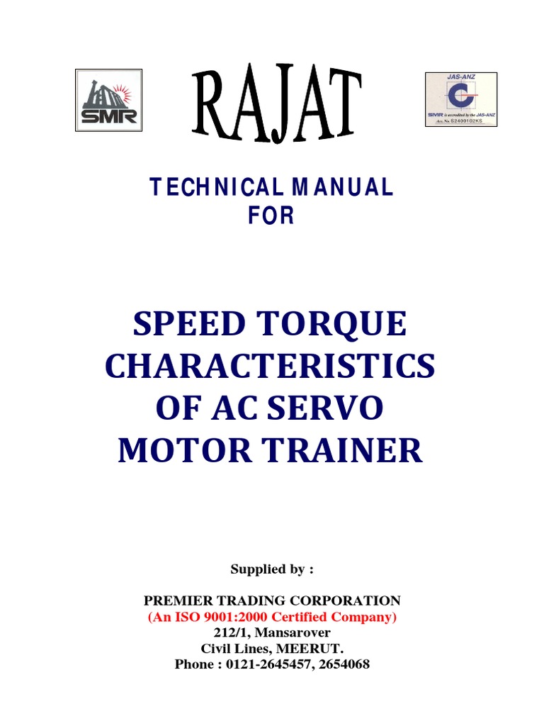 AC Servo Motor Speed Torque Manual | PDF | Electric Motor | Electrical ...
