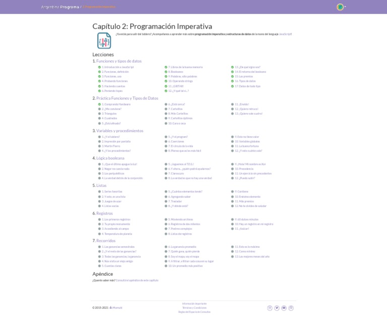 Programación Imperativa - Argentina Programa | PDF | Lenguaje de programación | Tipo de datos