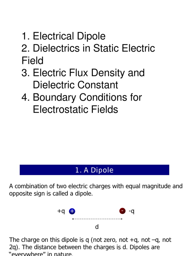 Dipole | PDF | Permittivity | Electric Field