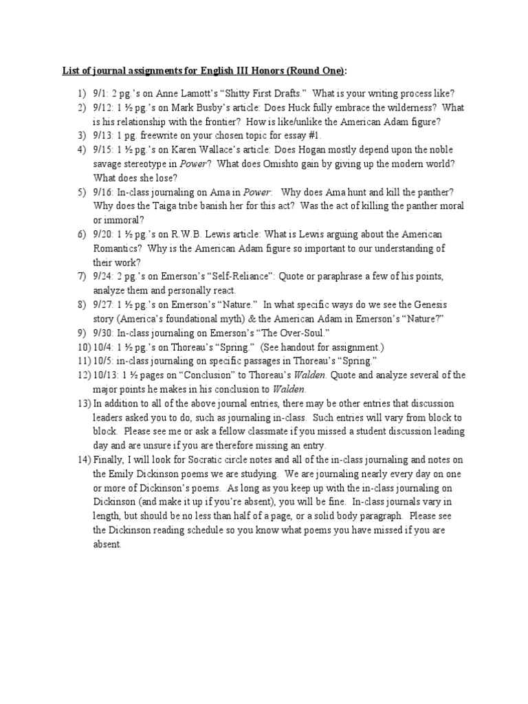 English Journals | PDF | Walden | Ralph Waldo Emerson