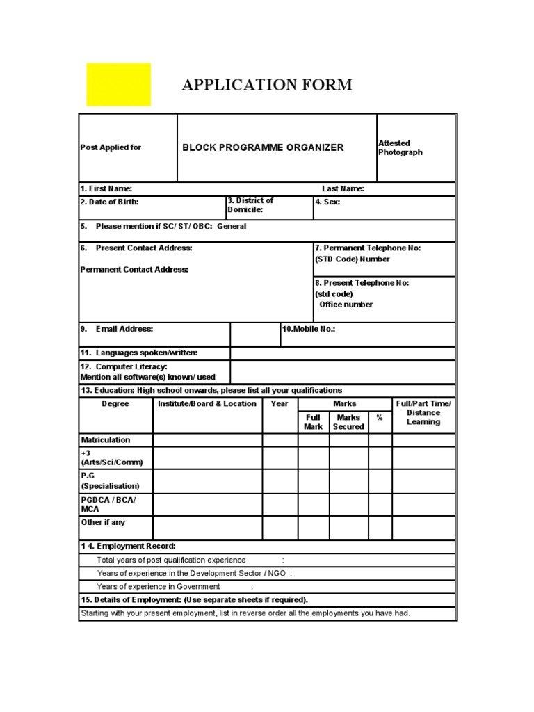 Application Form For Bpo | PDF | Computing | Labour