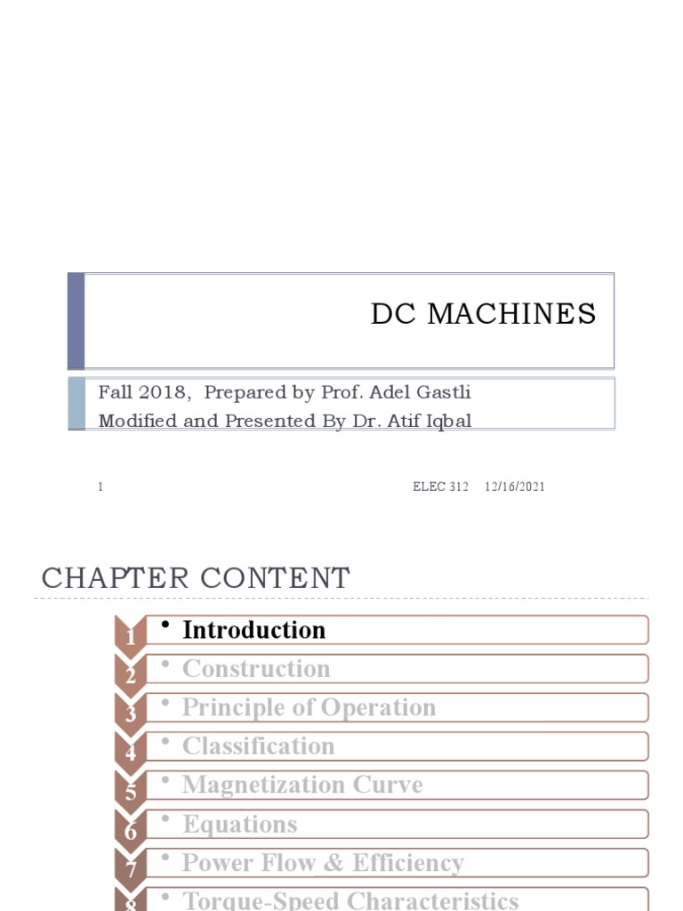 Chapter 4 DC Machines Final | PDF | Electric Motor | Metrology