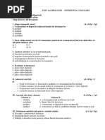 Biologie Clasa-Ix Test Initial | PDF