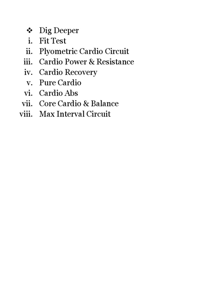 Dig Deeper Workout Schedule PDF | PDF | Physical Exercise | Recreation