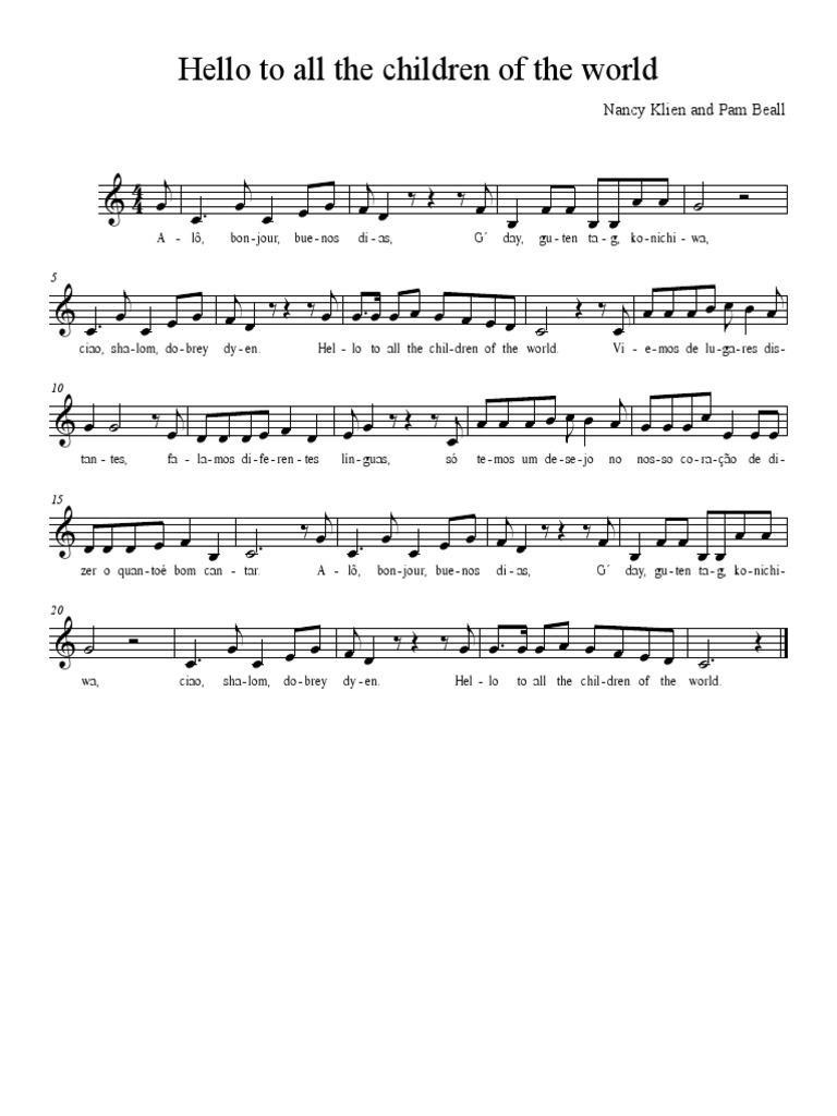 Hello To All The Children of The World | PDF