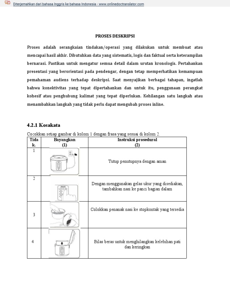 DESCRIBING PROCESSES For Students - En.id | PDF