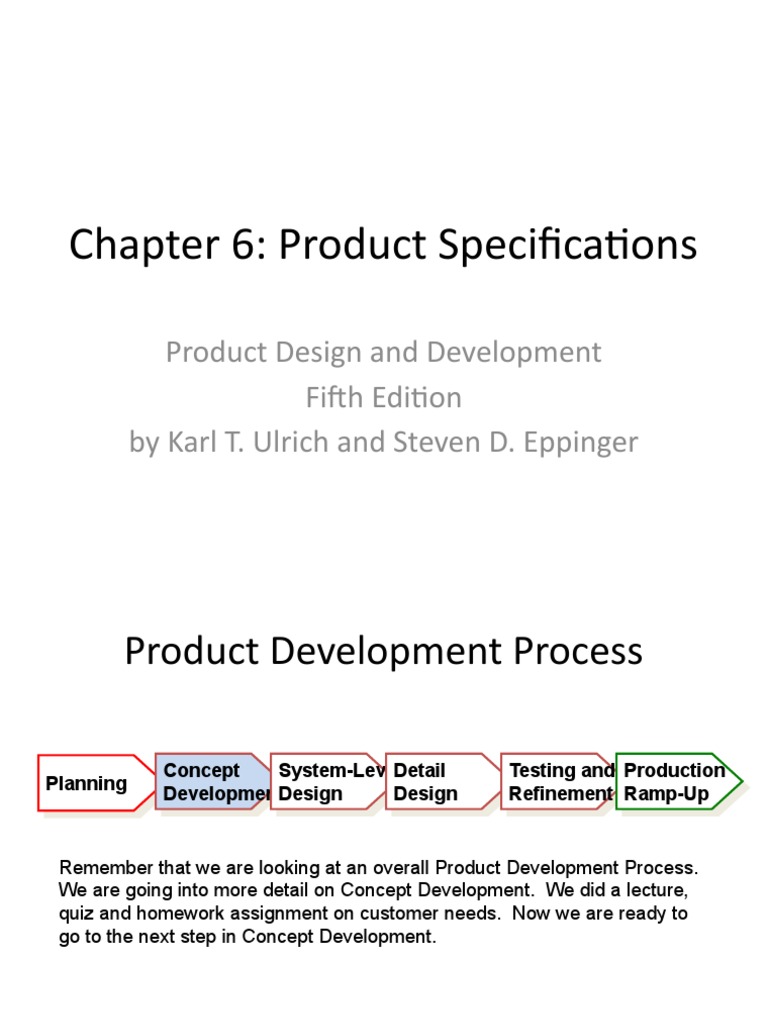 Product Specifications in Development | PDF