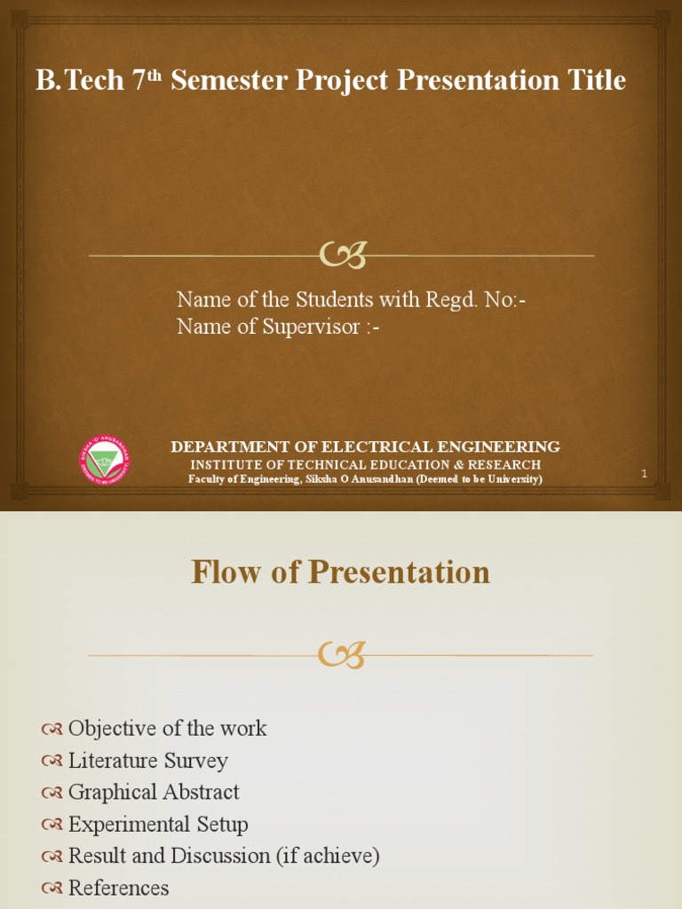 B.Tech 7th Semester Project Presentation | PDF | Science | Engineering