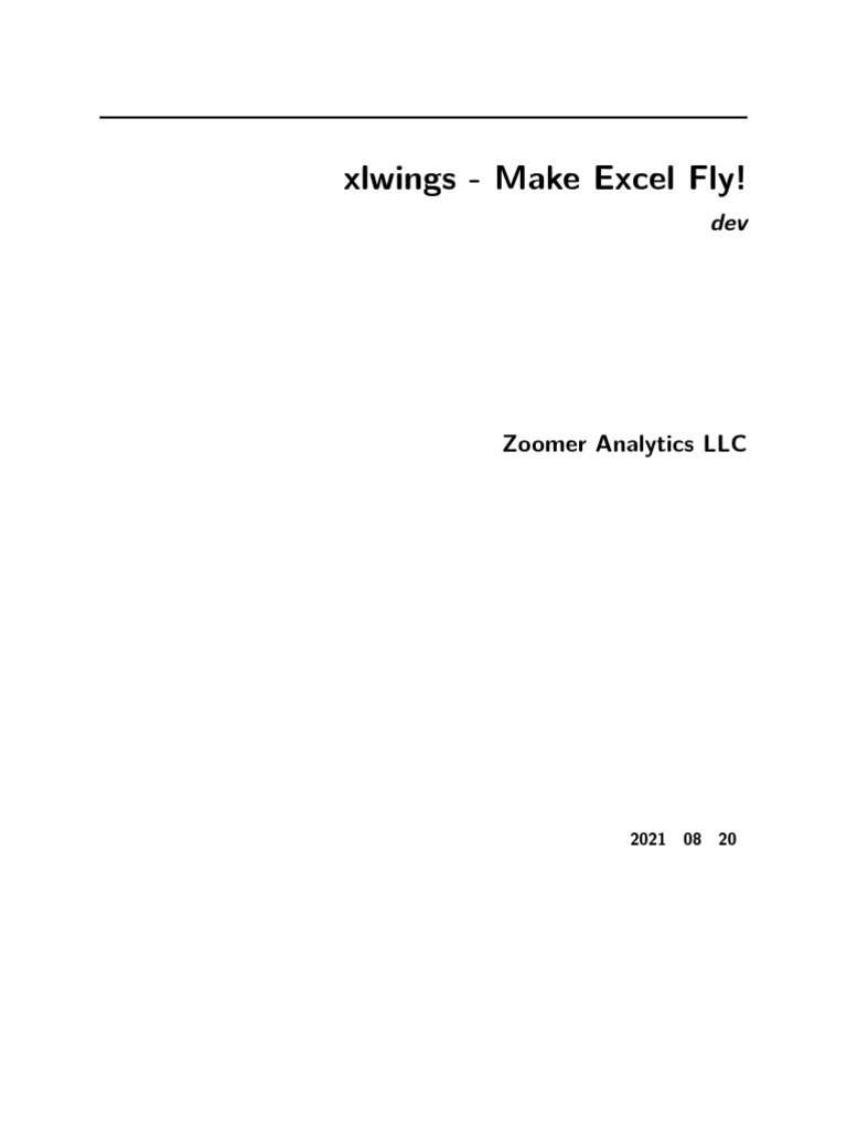 Xlwings Guide | PDF | Microsoft Excel | Computing