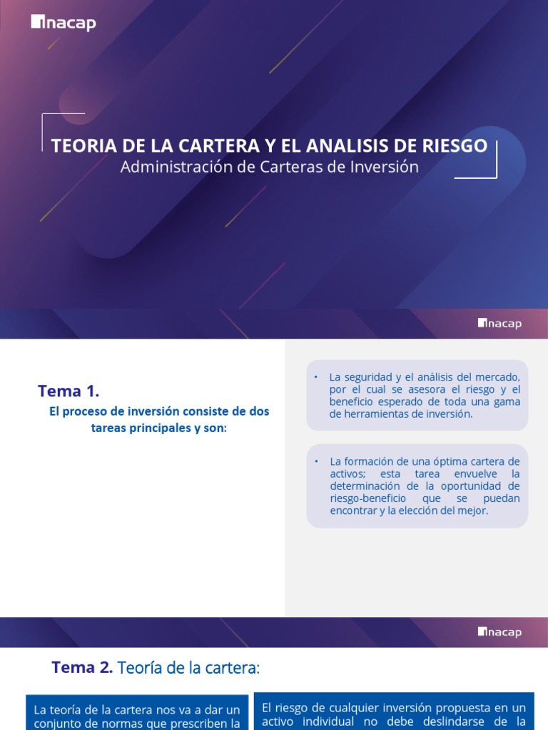 Unidad 3, (Material III Unidad) Teoria de La Cartera | PDF | Inversiones | Desviación Estándar