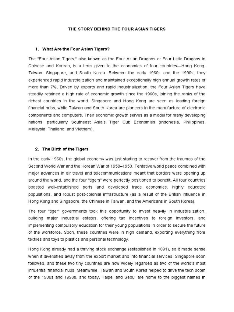 The Four Asian Tigers Explained | PDF | Four Asian Tigers | Economies