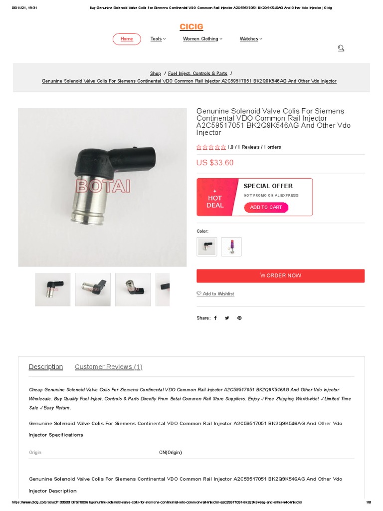 Solenoid Valve Colis For Siemens Continental VDO Common Rail Injector ...