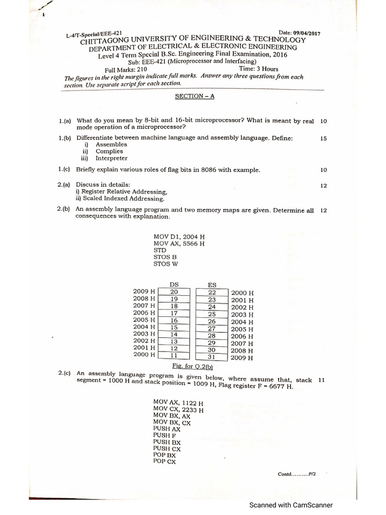 Microprocessor Question | PDF