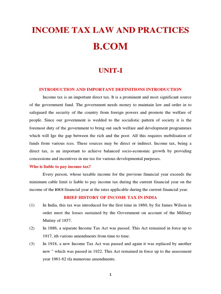 Income Tax Law and Practices | PDF | Taxes | Expense