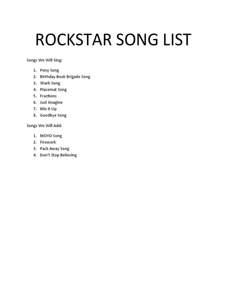 Song List | PDF | Art