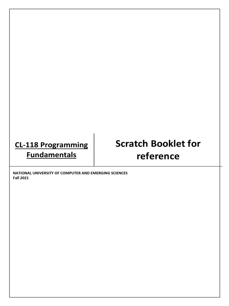 Scratch Booklet For Reference | PDF | Scratch (Programming Language ...