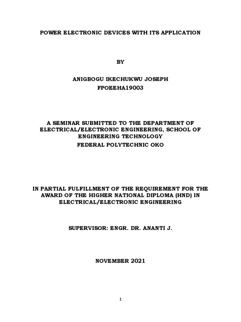 Power Electronics: Applications & Impact | PDF | Power Electronics ...