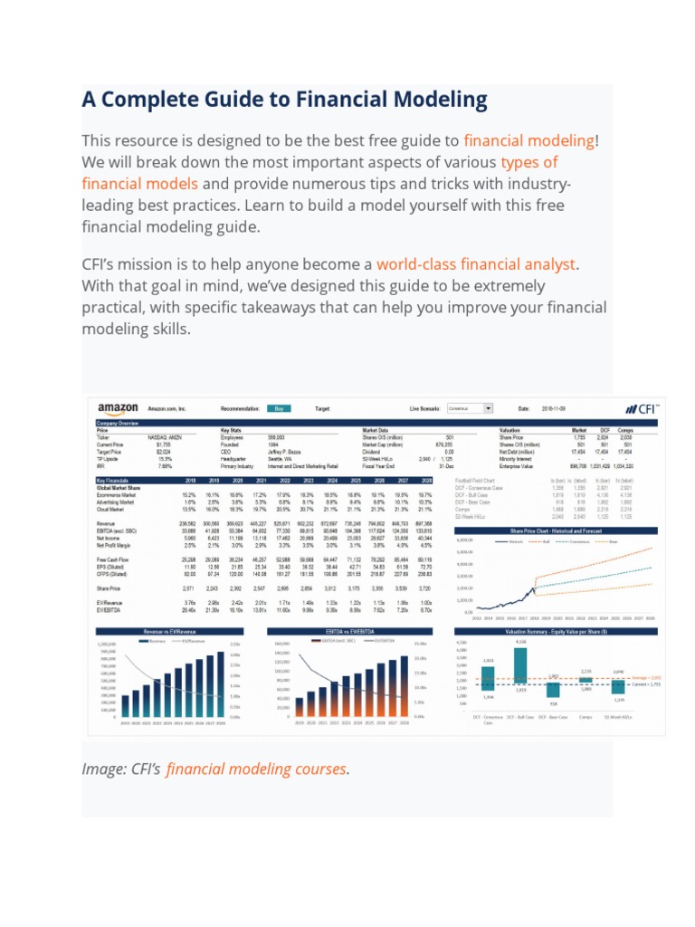 Financial Analysis Modeling CFI | PDF | Financial Modeling | Discounted ...