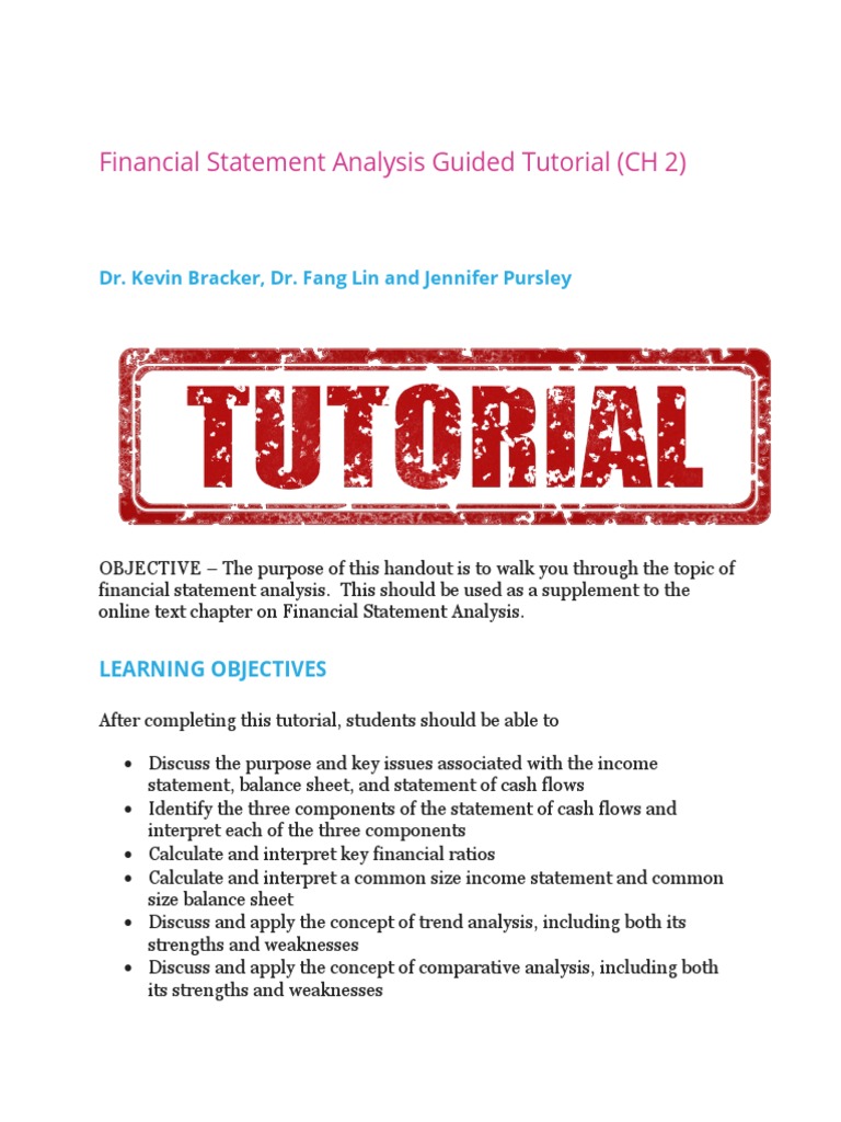 Financial Statement Analysis Tutorial | PDF | Equity (Finance ...