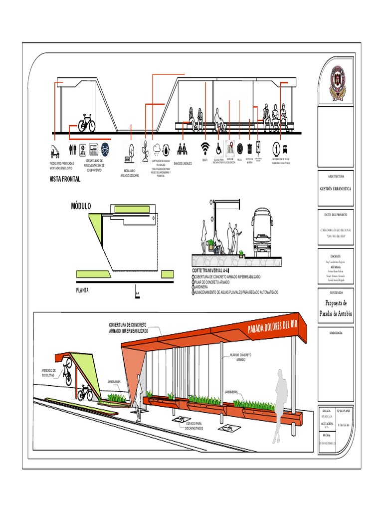 Diseño y Medidas de Paradas de Autobús | PDF