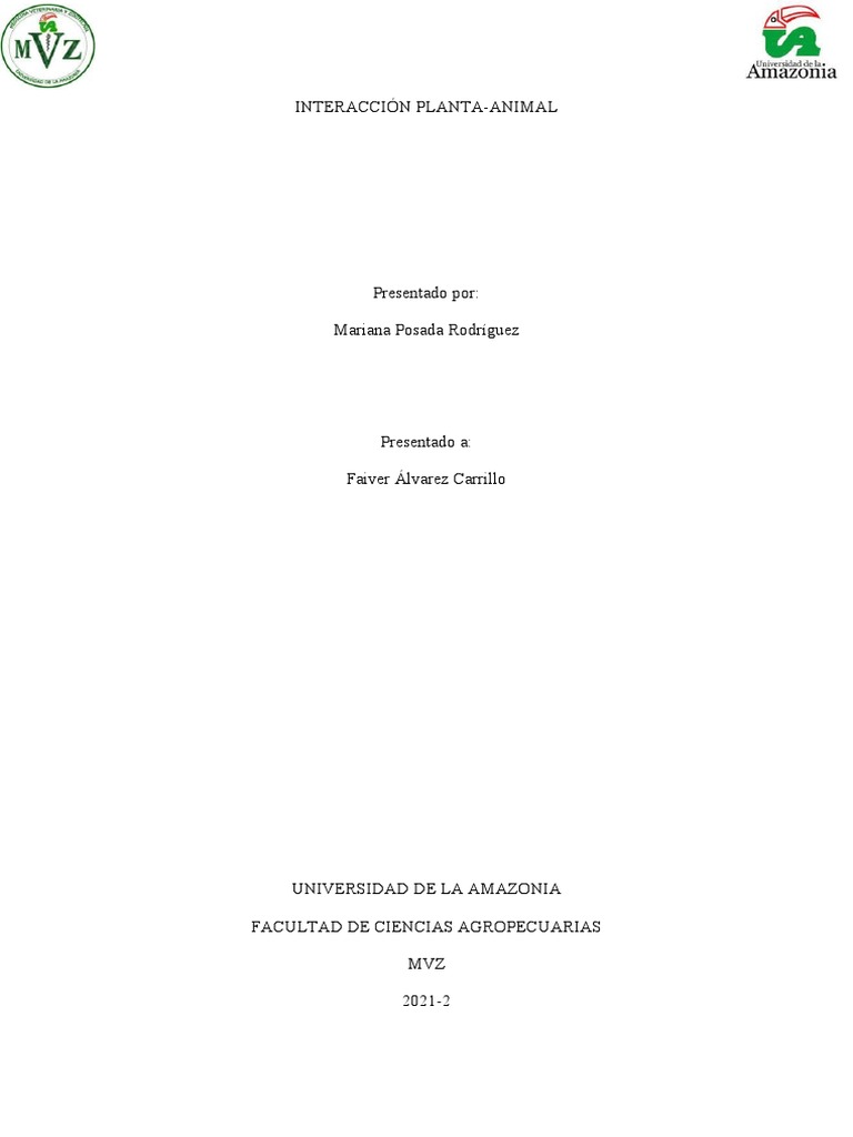 Interacciones Planta-Animal en Ecosistemas | PDF | Plantas | Aves