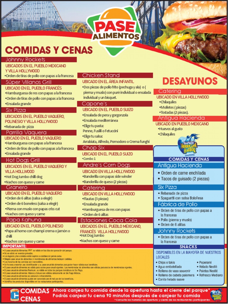 SFMX Dining Pass Brochure | PDF | Pancho | Alimentos