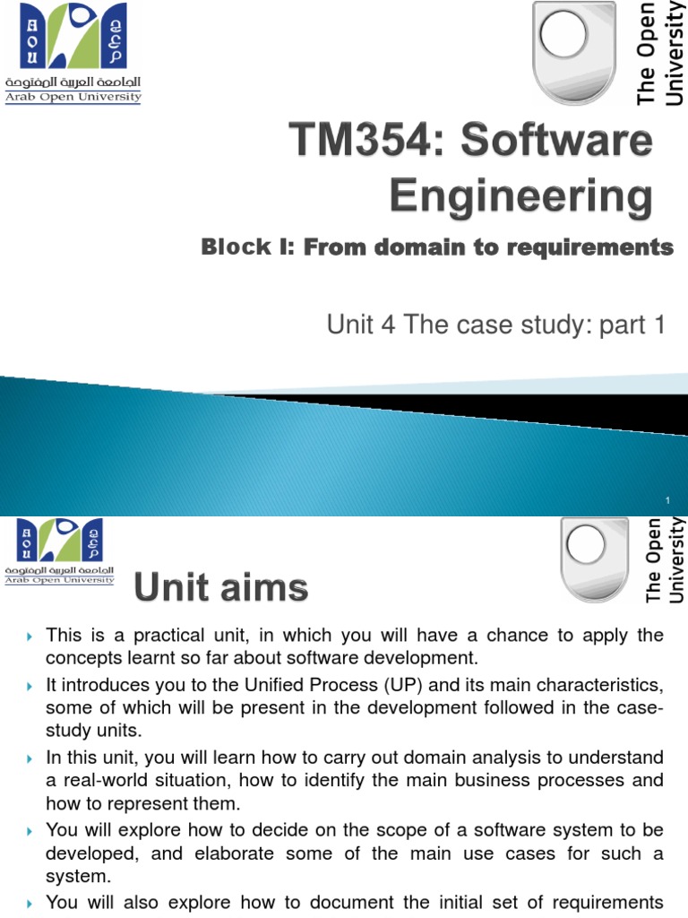 Unit 4 The Case Study: Part 1: Block I: From Domain To Requirements | PDF | Use Case | Agile ...
