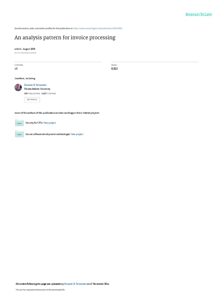 An Analysis Pattern For Invoice Processing | PDF | Invoice | Online ...