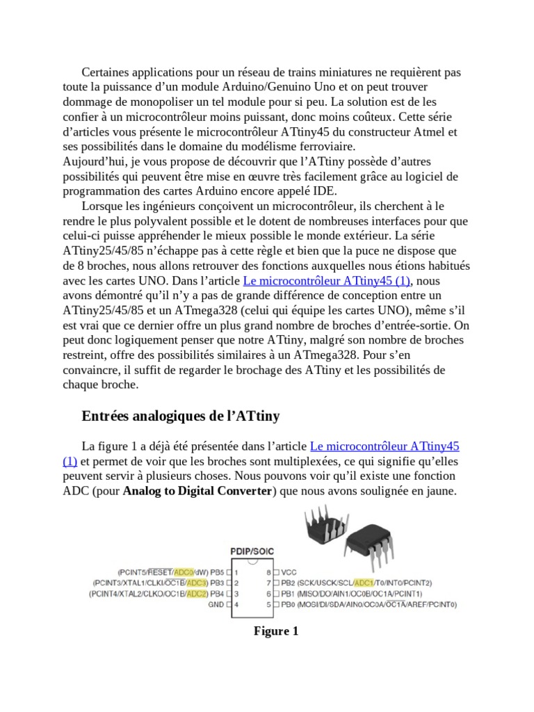 Locoduino Le Microcontrôleur Attiny45 8 | PDF | Microcontrôleur | Arduino