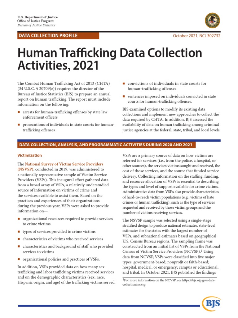 Human Trafficking Data Collection Activities, 2021 | PDF | Prosecutor ...