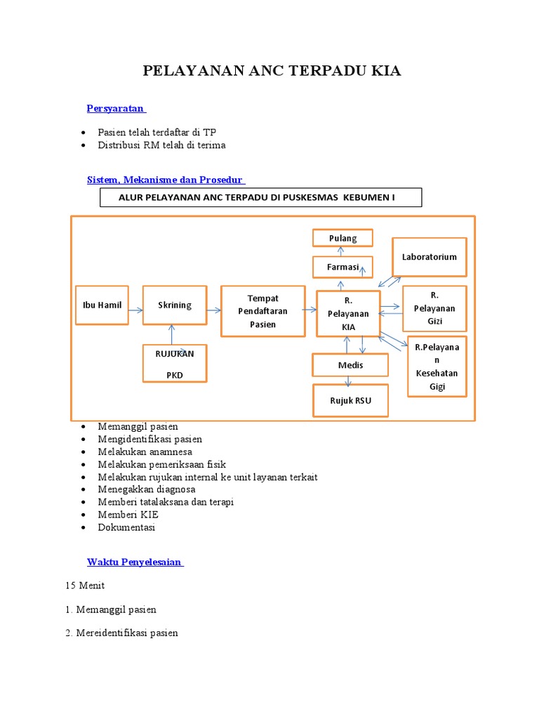 Alur Pelayanan Anc Terpadu Kia | PDF
