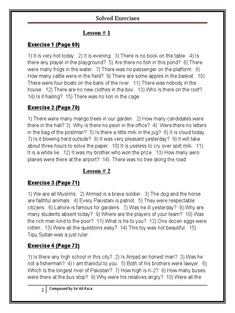 Lesson # 1: Solved Exercises | PDF
