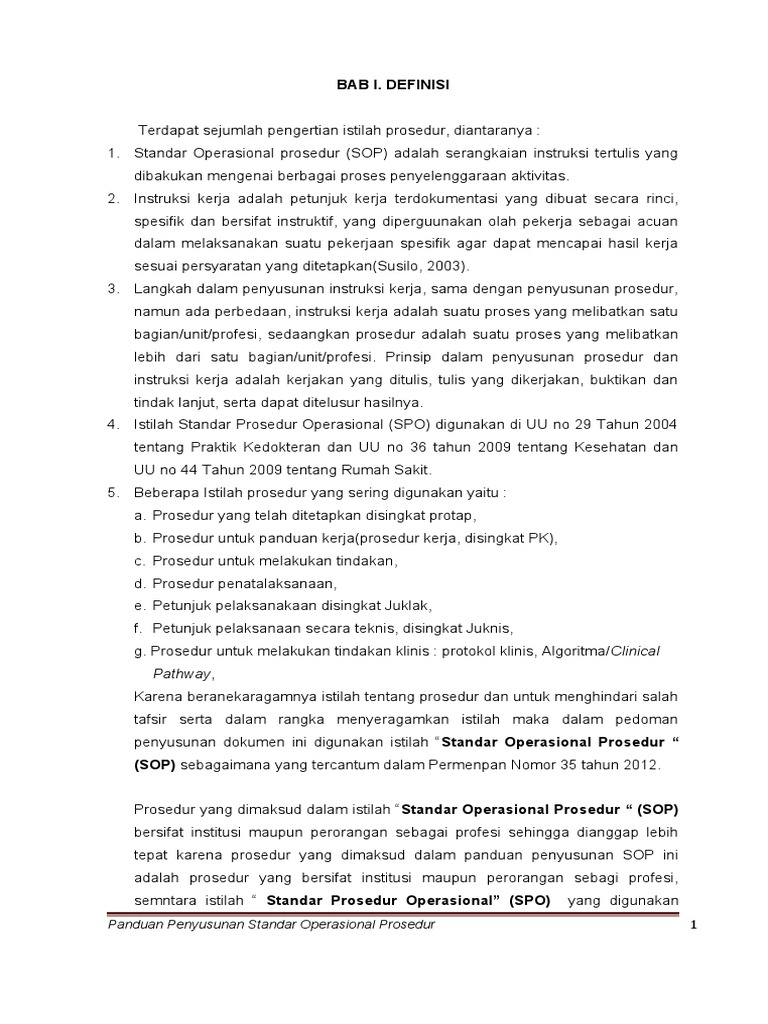 Ep 2.3.11.5 Panduan Penyusunan Sop | PDF Ep 2.3.11.5 Panduan Penyusunan Sop | PDF