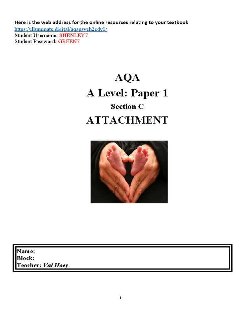 Attachment Booklet Part ONE 2021 | PDF | Attachment Theory | Zoology