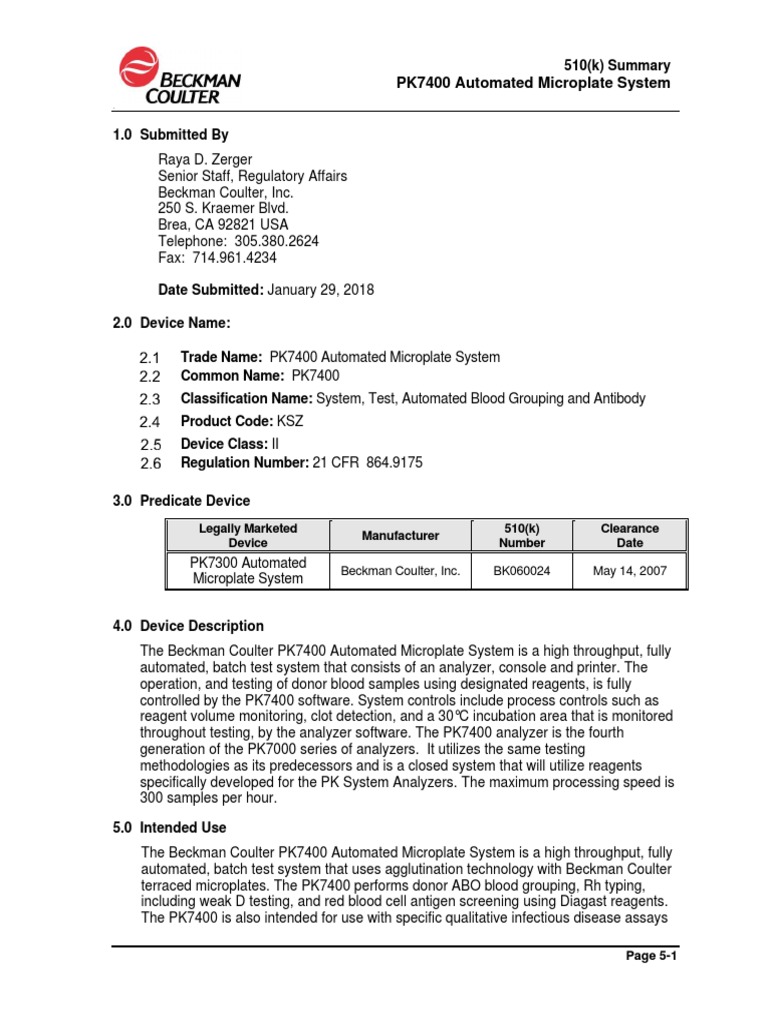 PK7400 Automated Microplate System: Legally Marketed Device ...