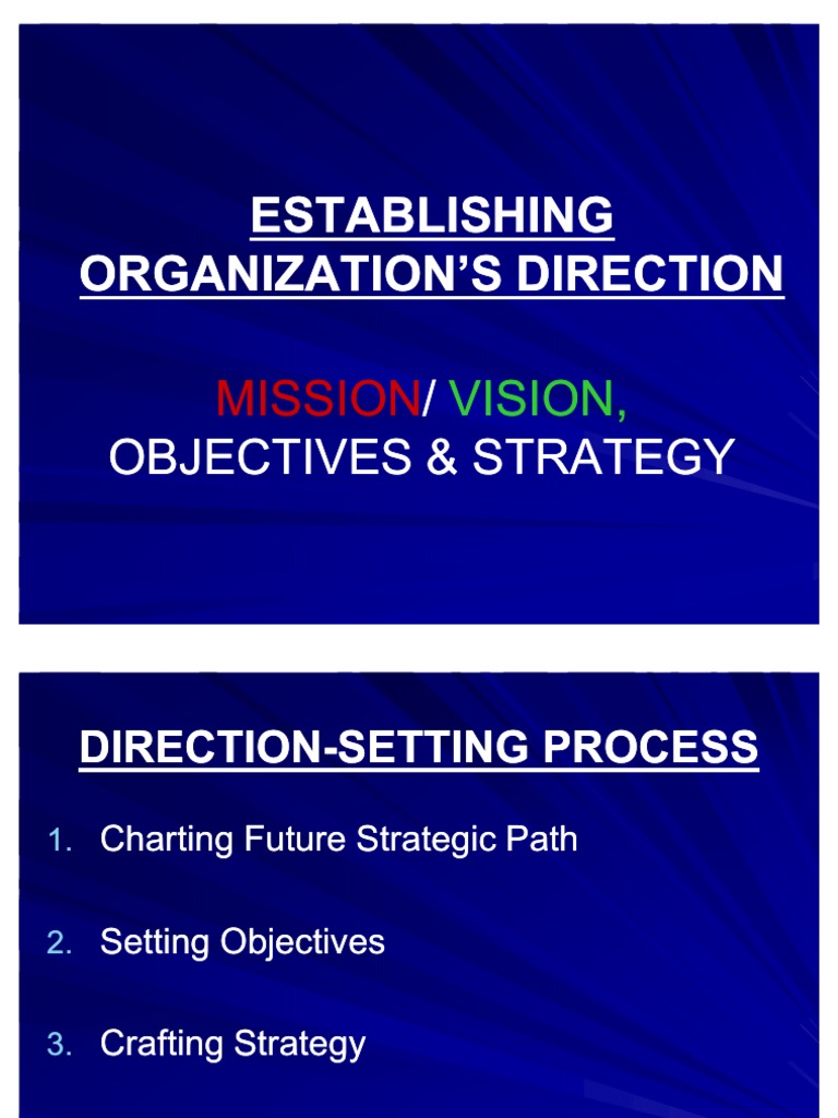 2nd Lecture-Establishing Direction | PDF | Strategic Management | Goal