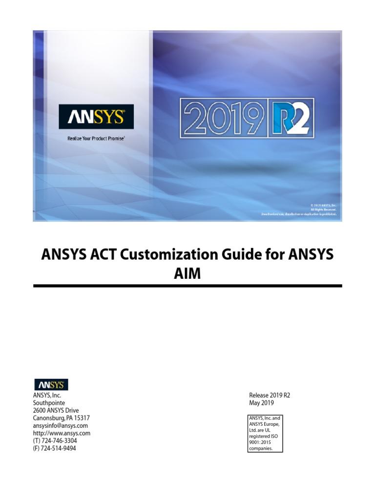 ANSYS ACT Customization Guide For ANSYS AIM | PDF | Trademark | License