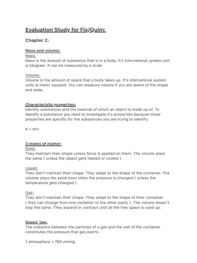 Evaluation Study For Fis:Quim | PDF