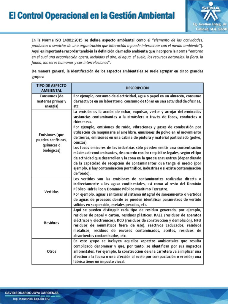 El Control Operacional en La Gestión Ambiental | PDF | Residuos ...