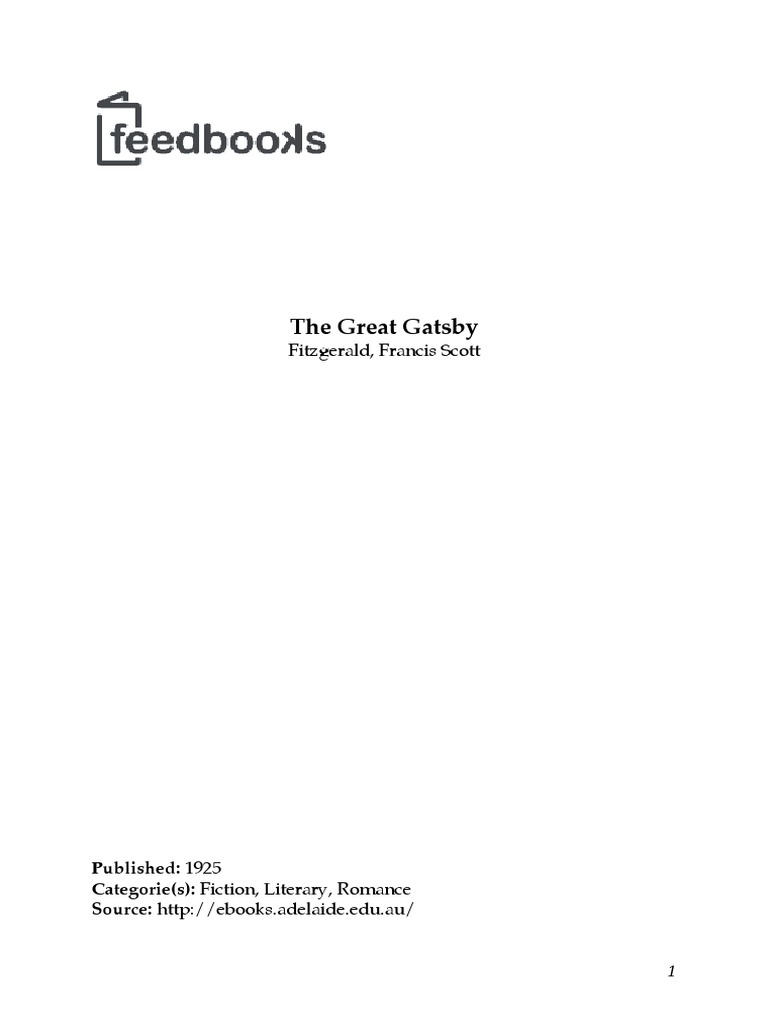 The Great Gatsby Fulltext | PDF | F. Scott Fitzgerald | The Great Gatsby